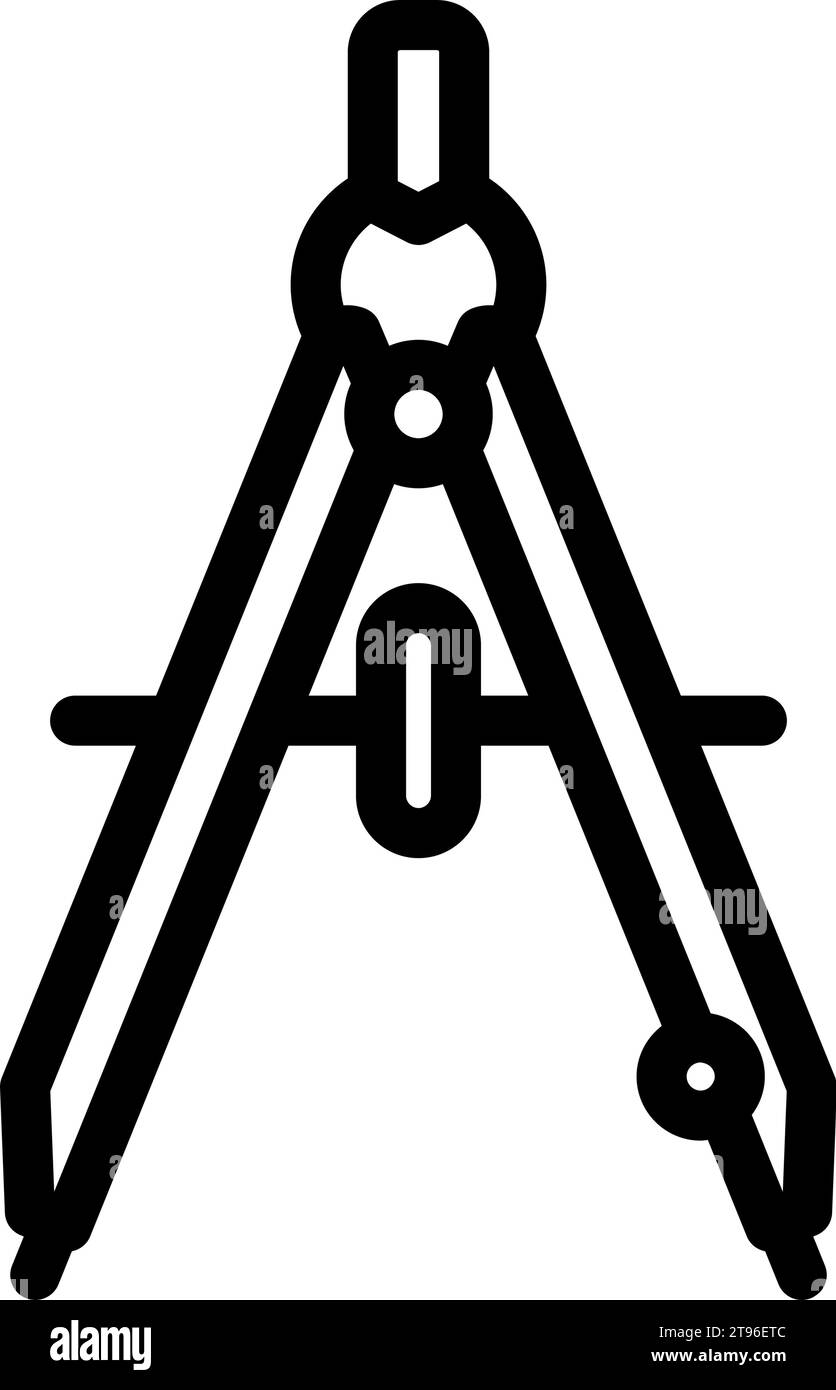 drafting compass architectural drafter line icon vector illustration ...