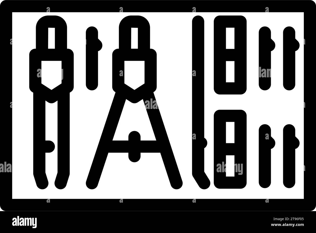 Drafting Tools Architectural Drafter Line Icon Vector Illustration Stock Vector Image And Art Alamy