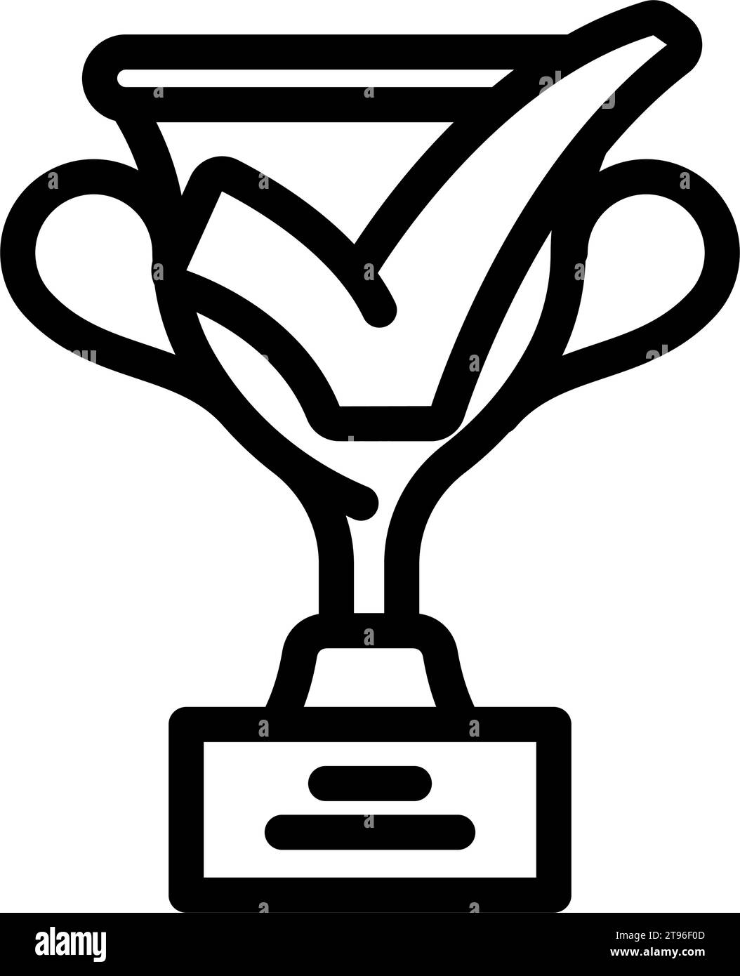 trophy check mark line icon vector illustration Stock Vector Image ...