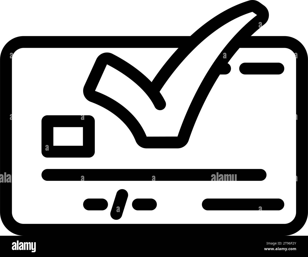 credit card green check line icon vector illustration Stock Vector ...