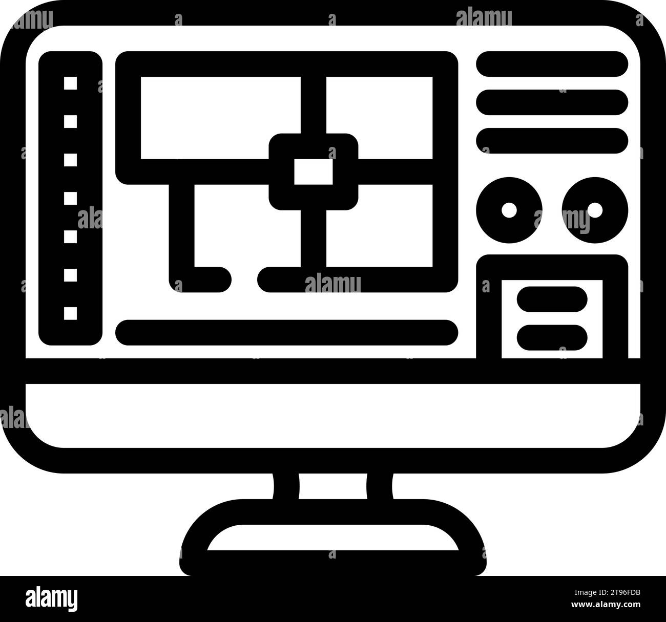 architectural plans drafter line icon vector illustration Stock Vector ...