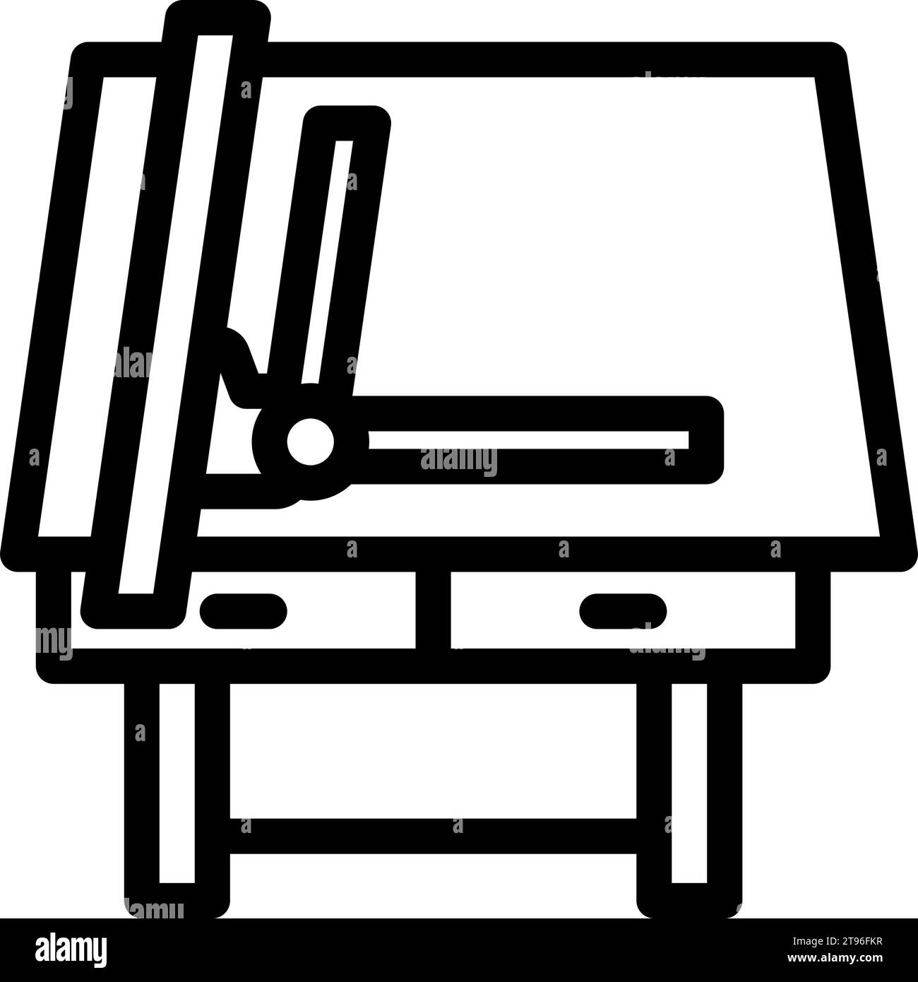 drafting table architectural drafter line icon vector illustration ...