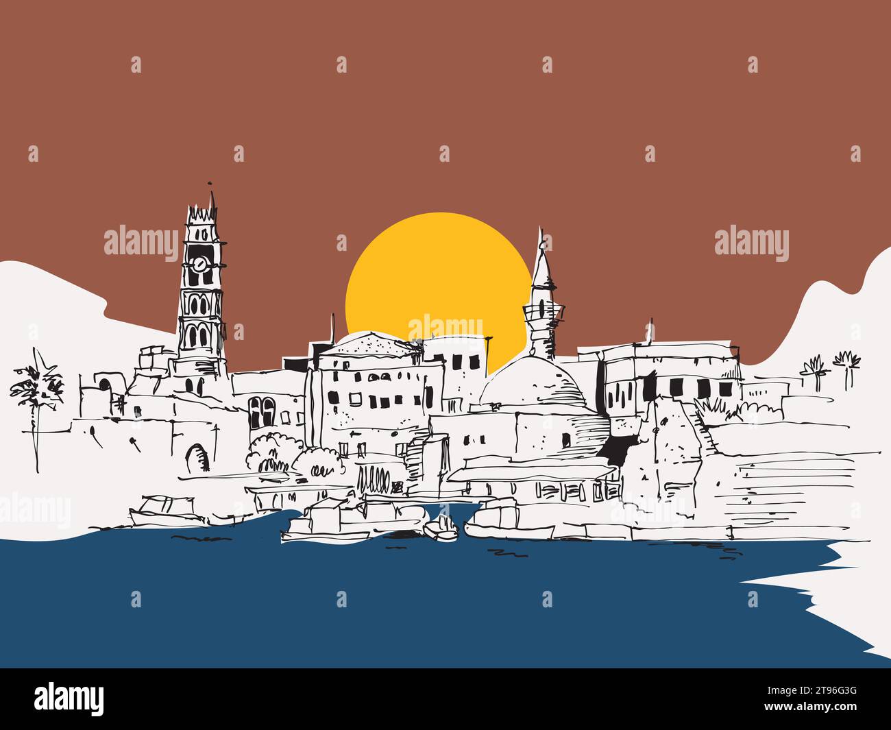 Northern coast of israel Stock Vector Images - Alamy