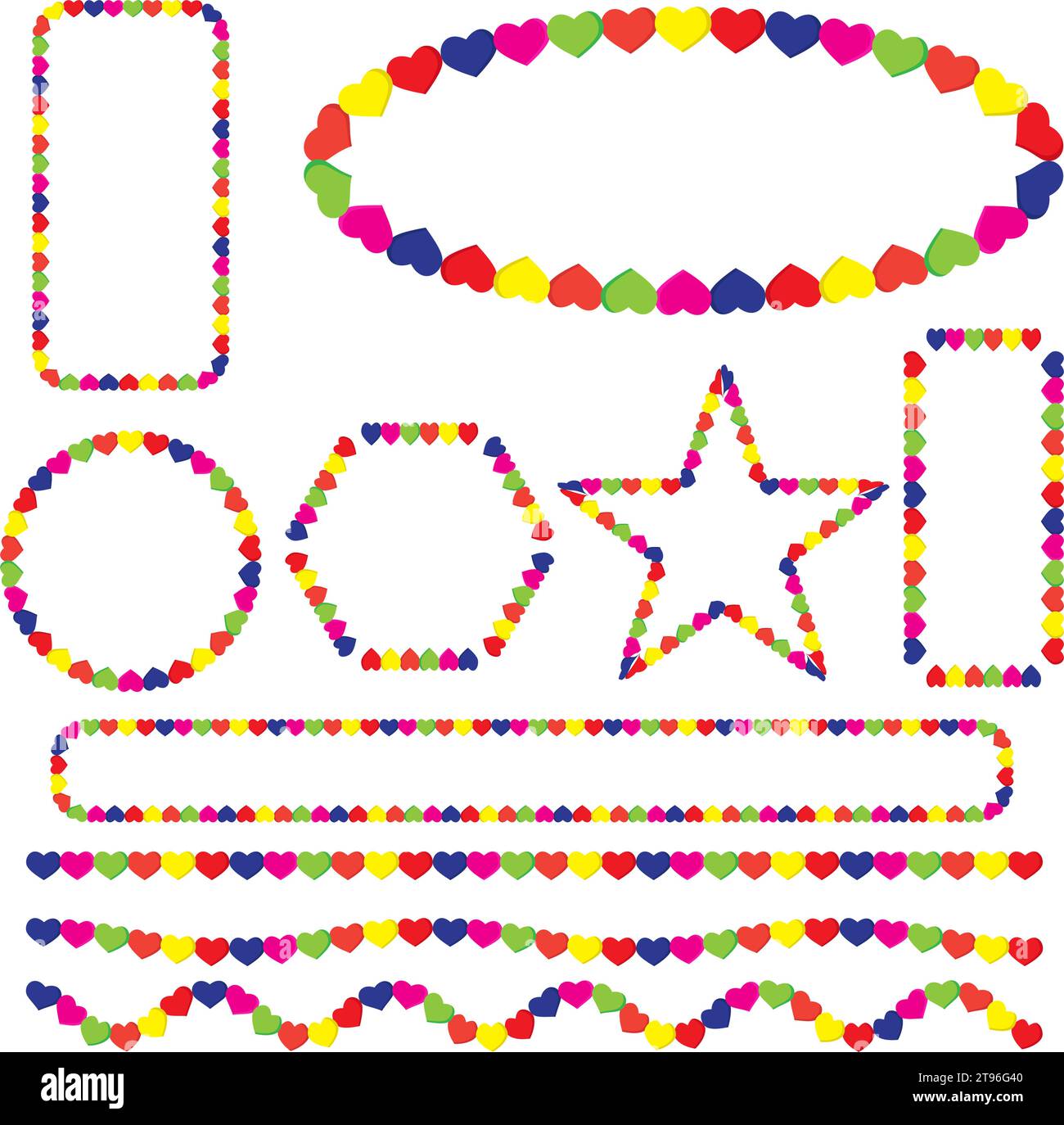 Hearten shape pattern. Hearten set. vector illustration. color full ...