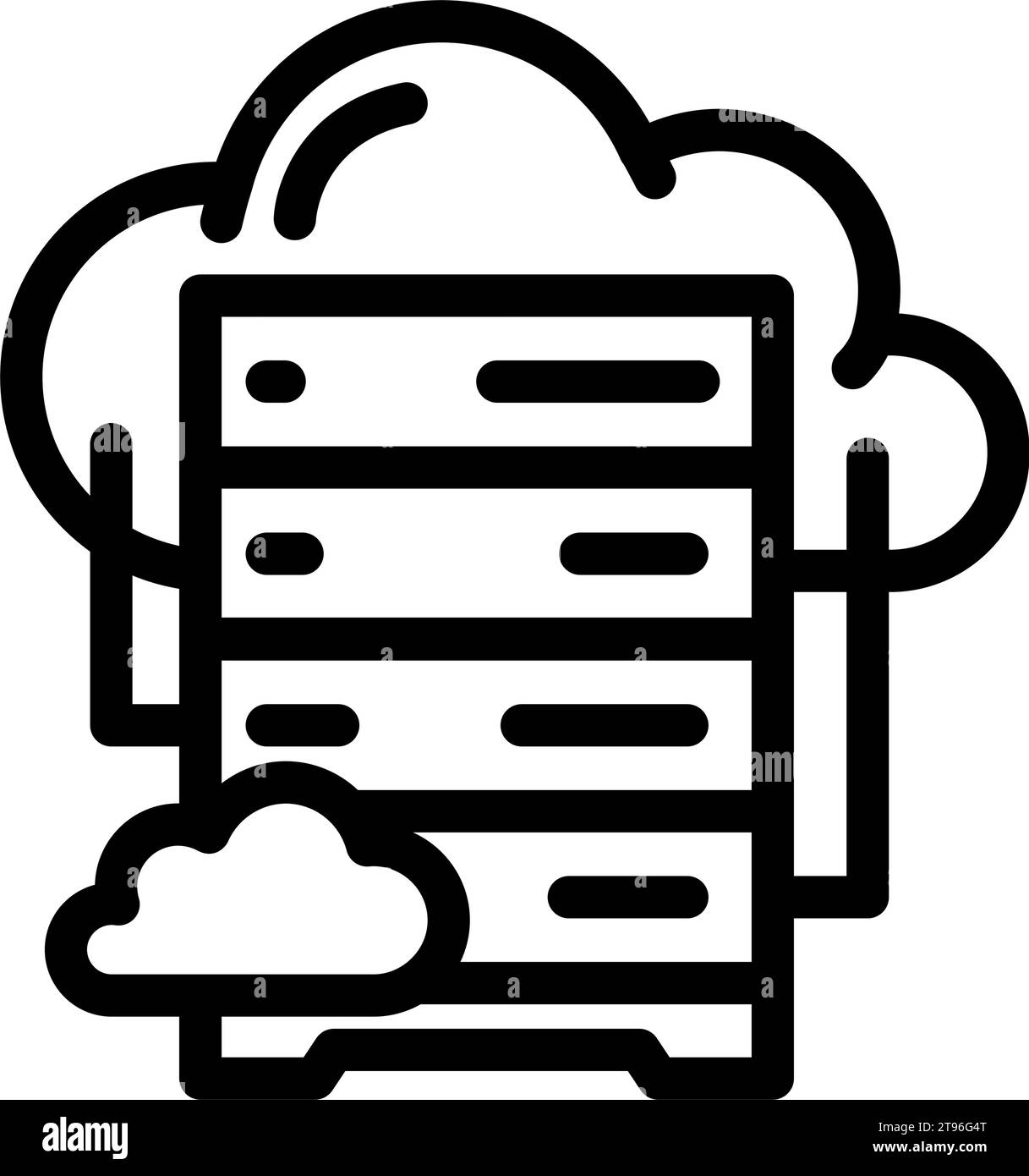cloud database line icon vector illustration Stock Vector Image & Art ...