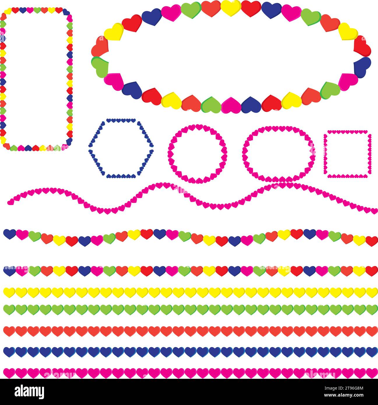 Hearten shape pattern. Hearten set. vector illustration. color full ...