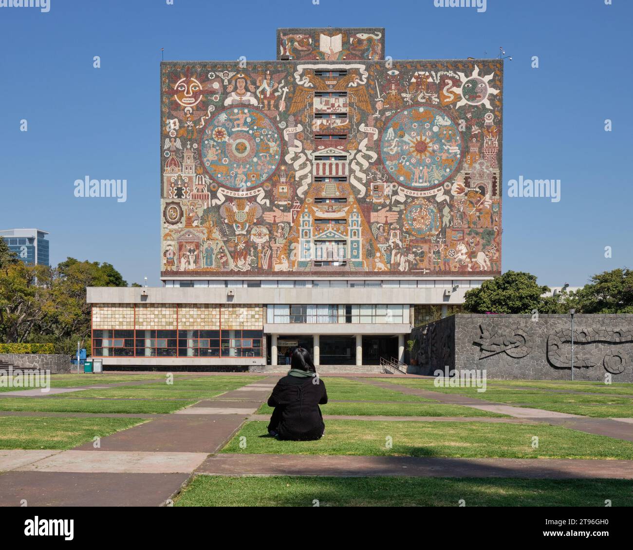 Mexico city University campus library iconic facade created by the ...