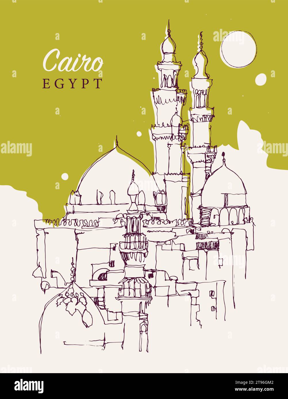Cairo egypt view famous mosque Stock Vector Images - Alamy