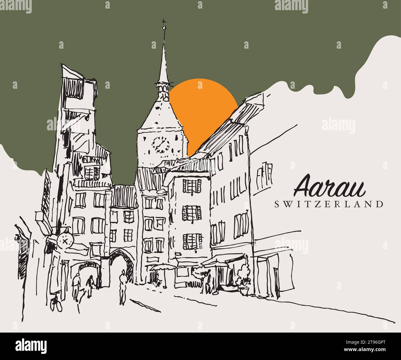 Travel poster tourism travel poster switzerland Stock Vector Images - Alamy