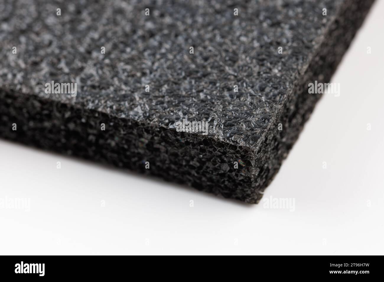 Black high-impact closed-cell polyethylene black foam sheet on white ...