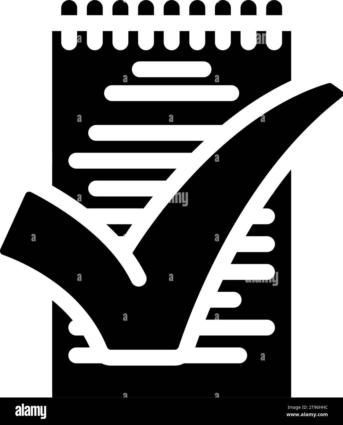 notepad check mark glyph icon vector illustration Stock Vector Image ...