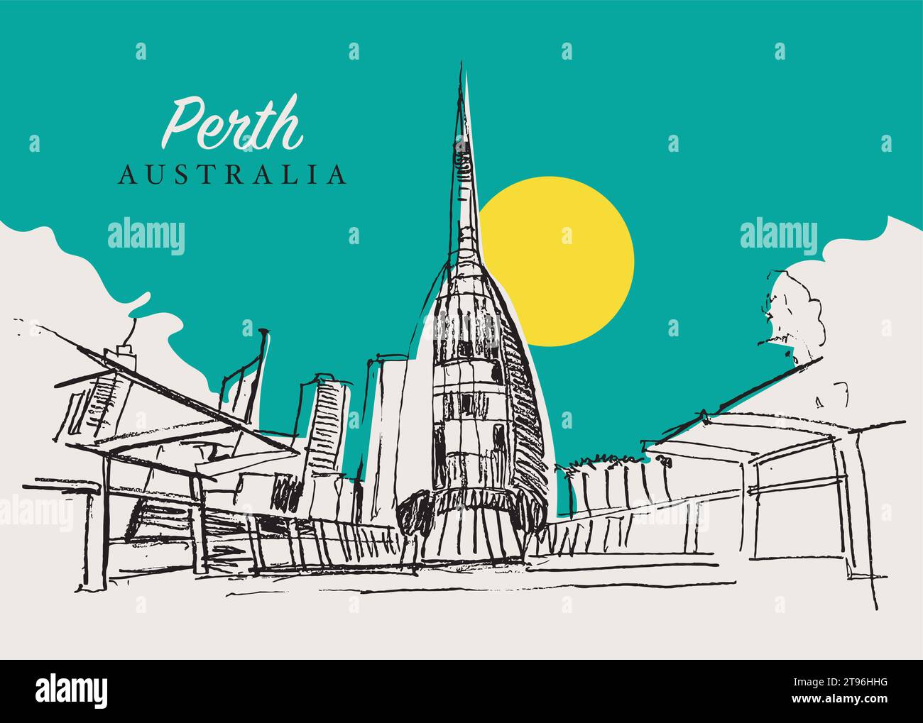 Downtown perth swan river Stock Vector Images - Alamy
