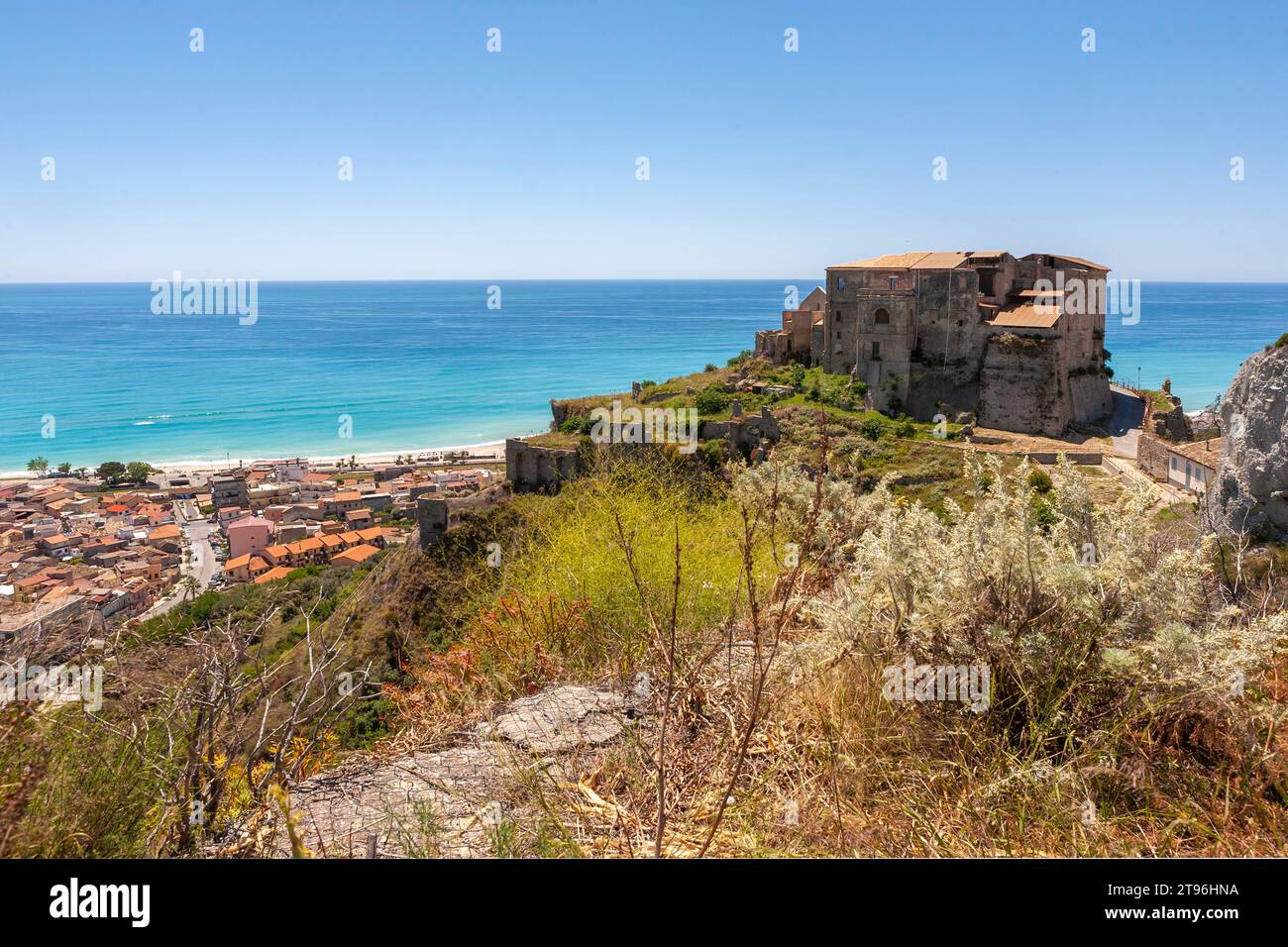 View from the Tower of Pizzofalcone over the 15th century Castello ...