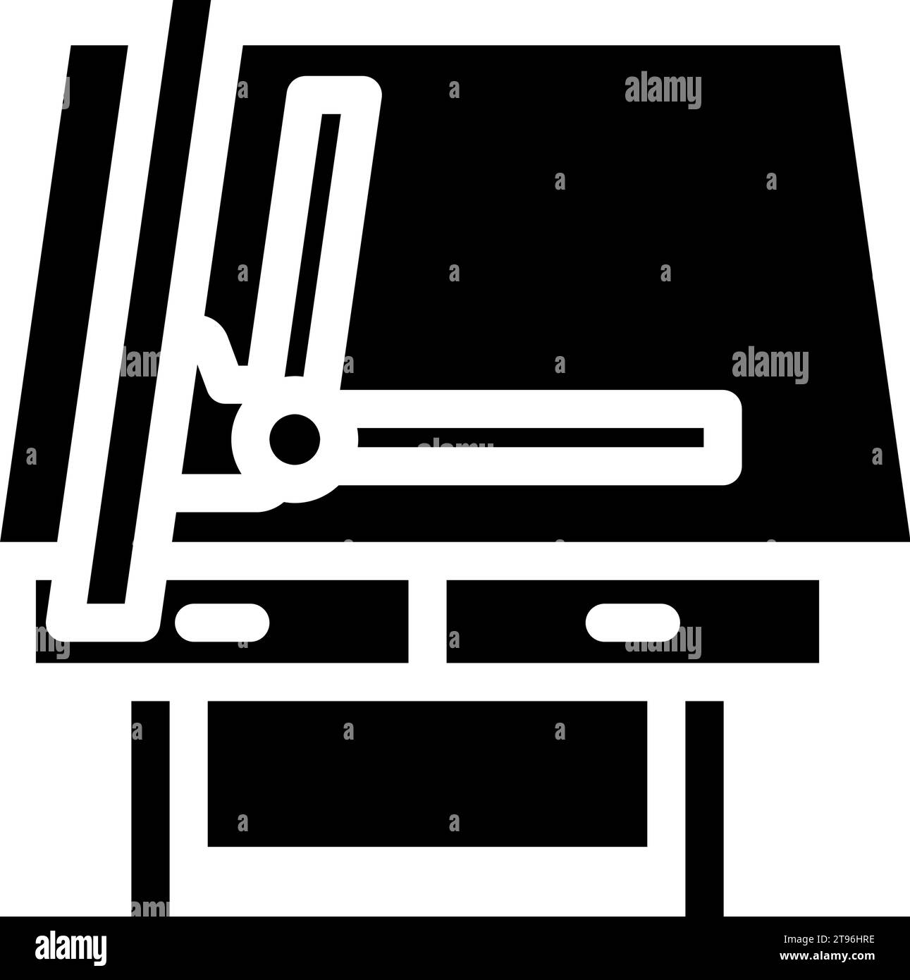 drafting table architectural drafter glyph icon vector illustration ...