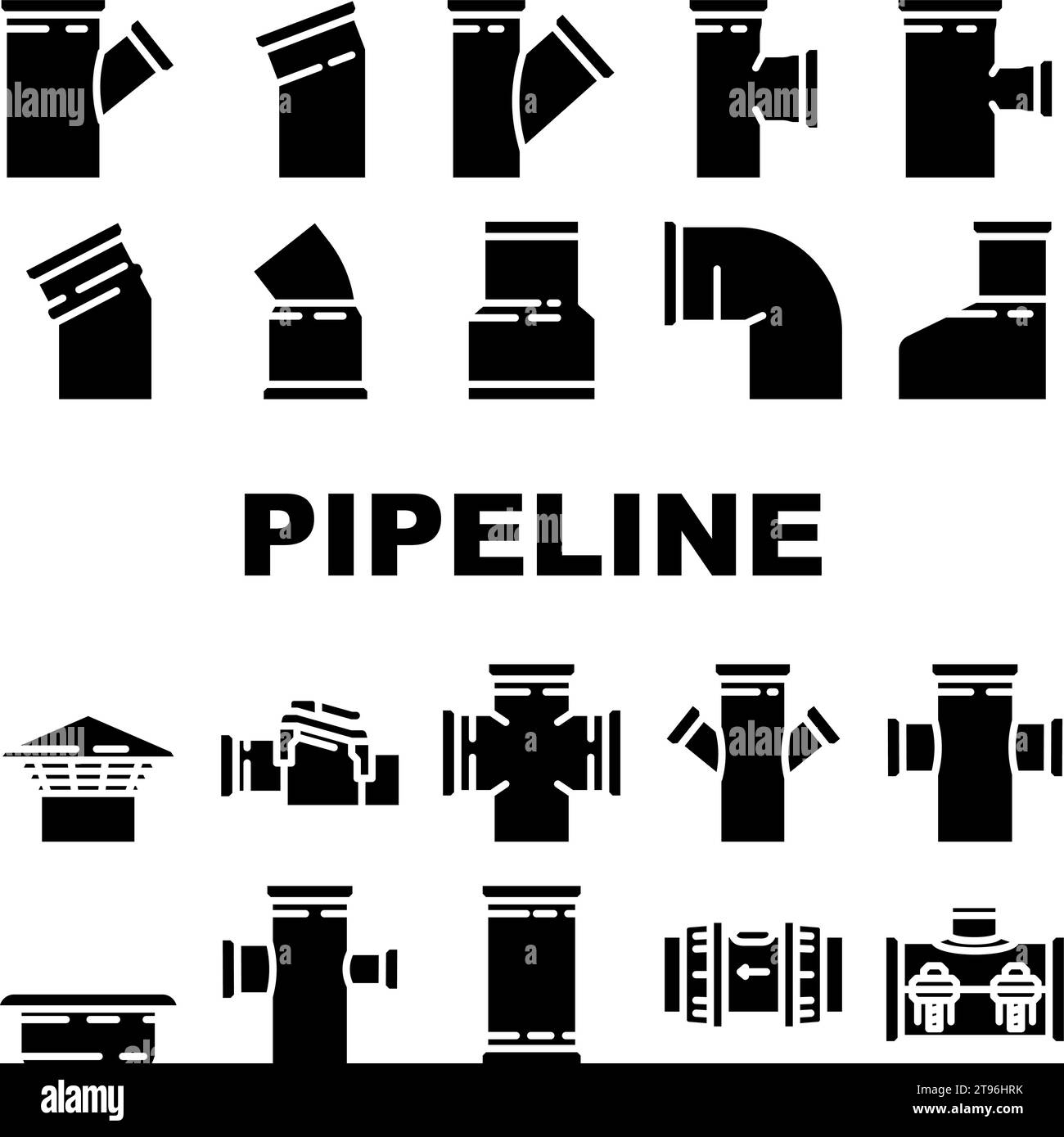 pipeline industry gas pipe icons set vector Stock Vector Image & Art ...