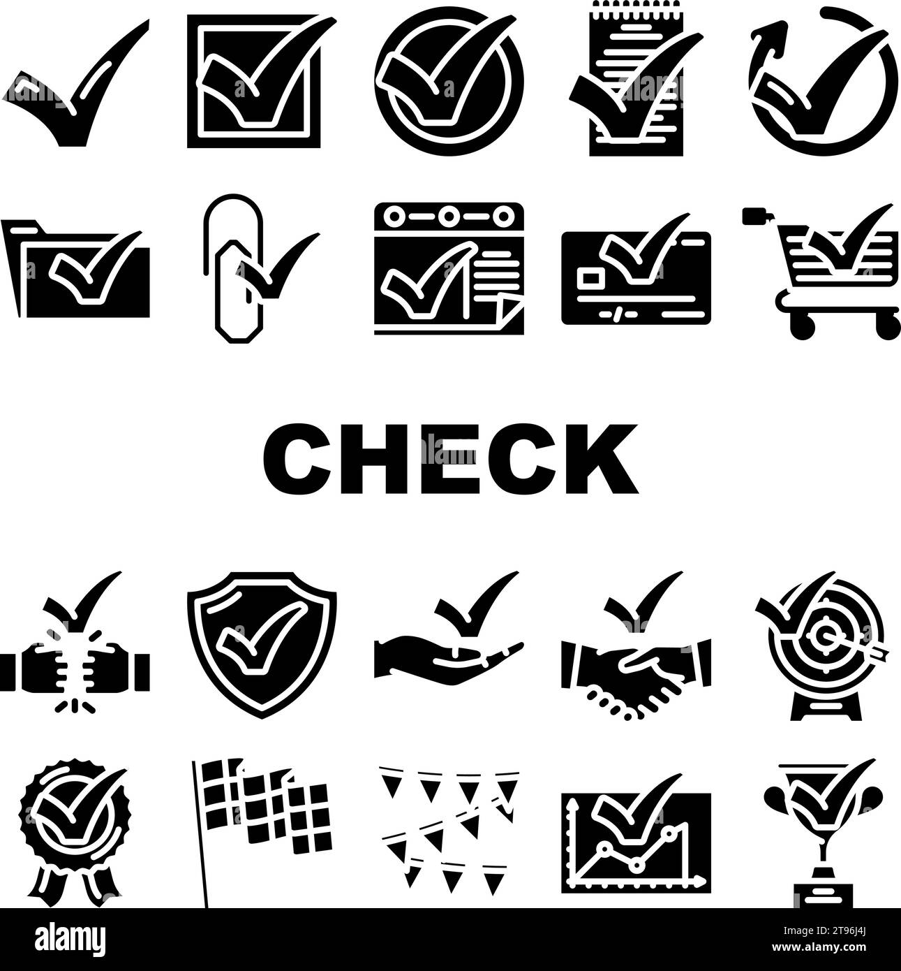 check mark yes correct icons set vector Stock Vector Image & Art - Alamy