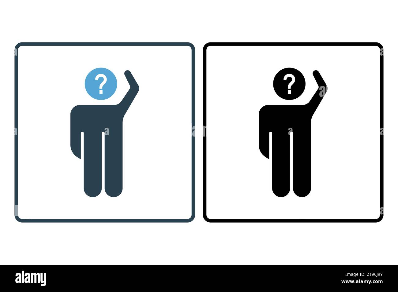 confused icon. human scratching head and question mark. icon related to ...