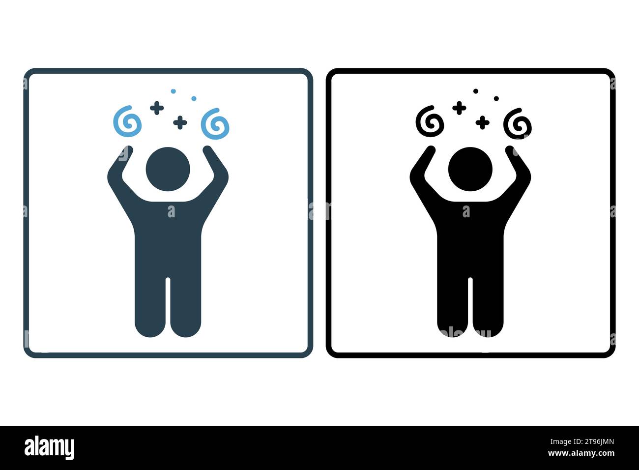 dizzy icon. human scratching the head with chaos. icon related to ...