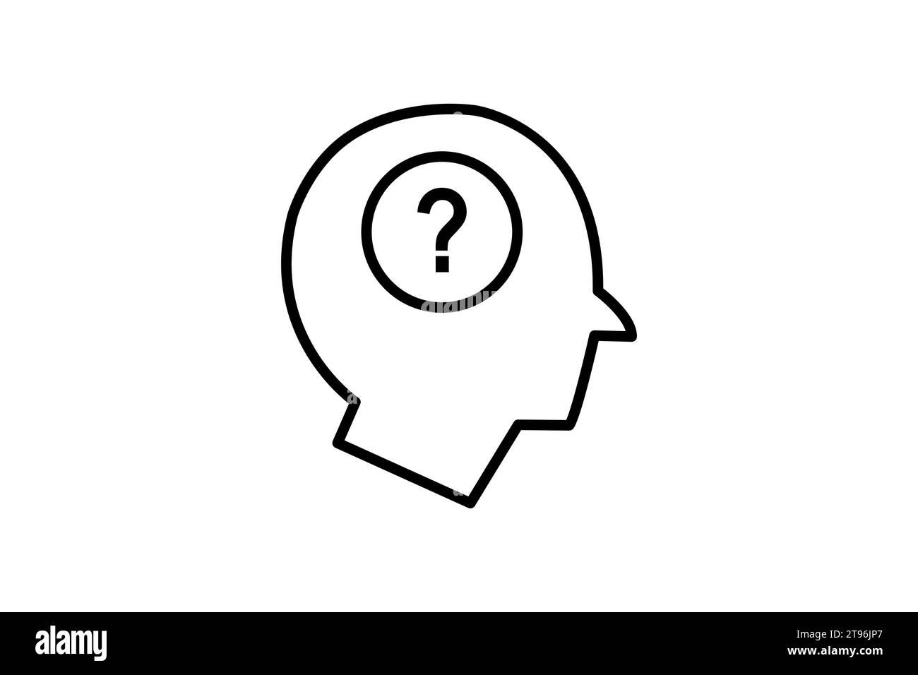 confused icon. head with question mark. icon related to confusion. line icon style. simple ...