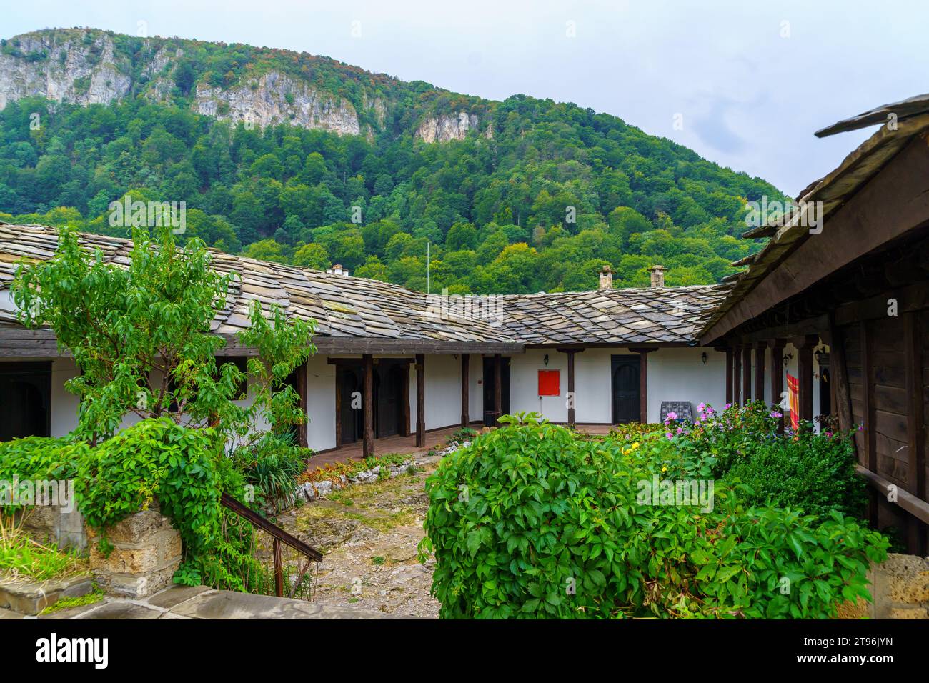 View of the Glozhene Monastery, an Eastern Orthodox monastery in the ...