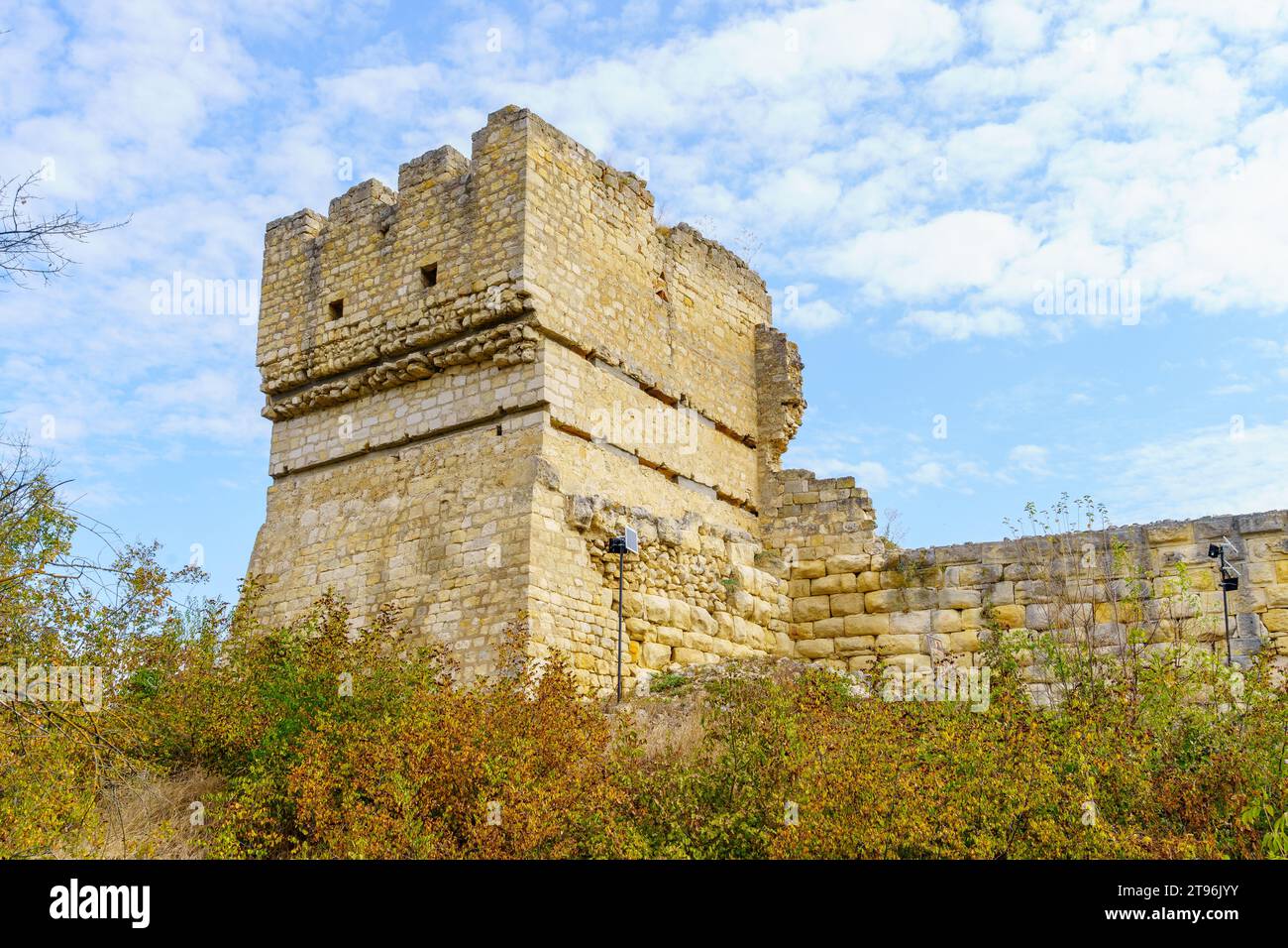 View of the ruins of the medieval fortress of Cherven, northeastern ...