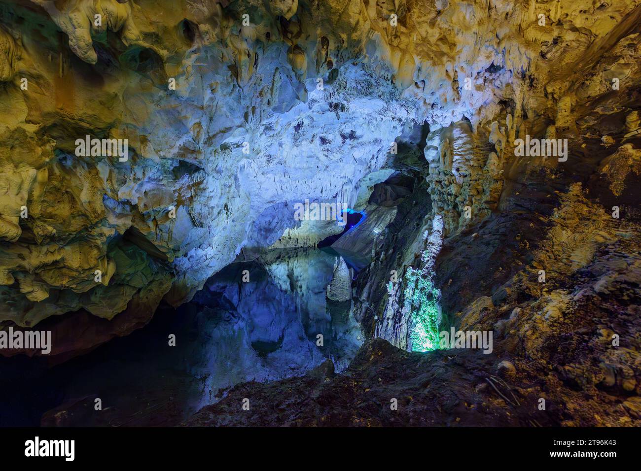 View of stalactites in the Vrelo Cave, Matka Canyon, North Macedonia ...