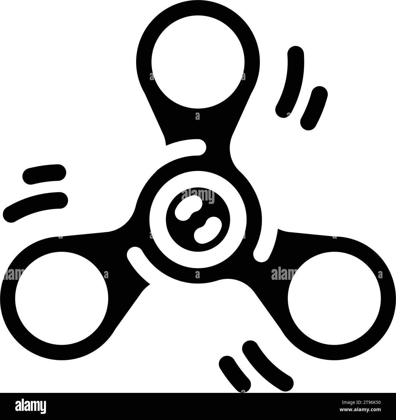 Fidget Spinner Fidget Toy Glyph Icon Vector Illustration Stock Vector