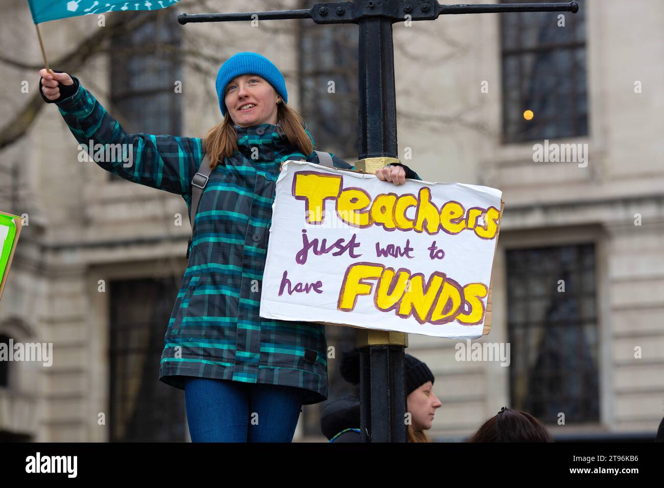 Placards are held during a march and rally called by the NEU (National ...