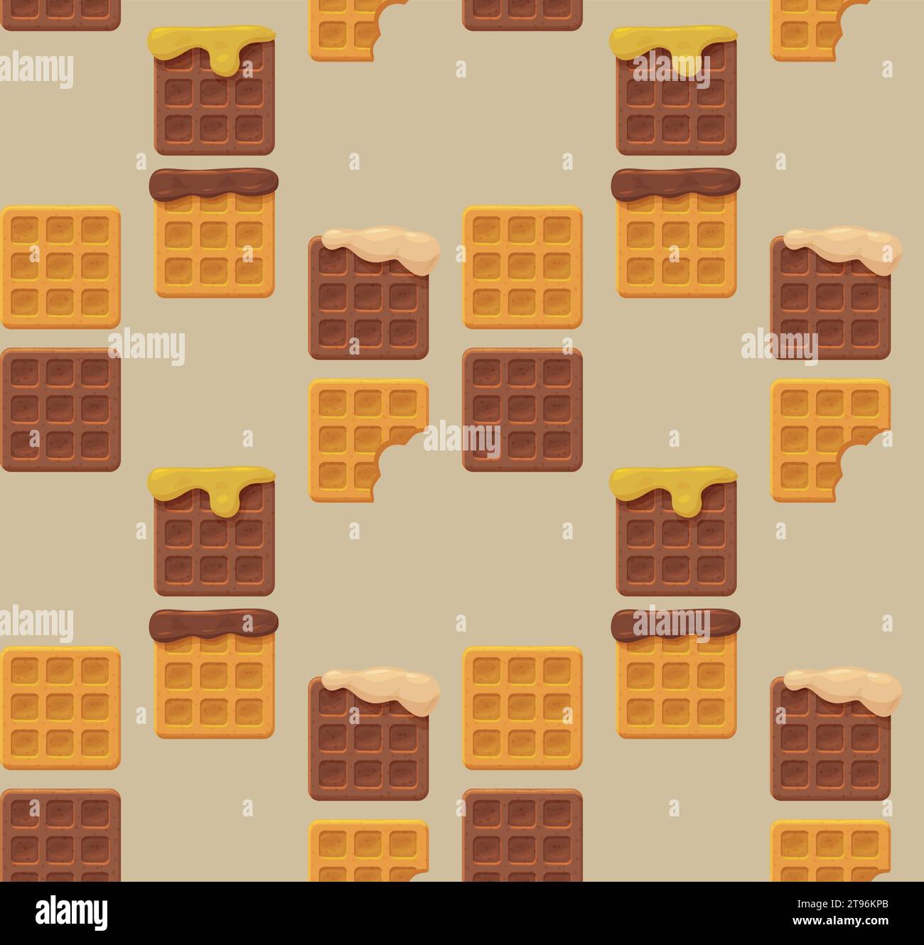 a belgian waffles cartoon design seamless pattern Stock Vector Image ...