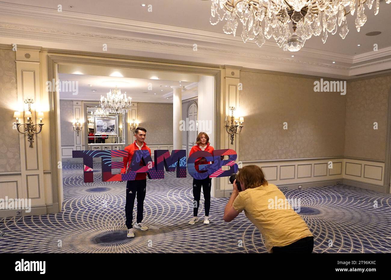 Alex Yee and Beth Potter during the Team GB Paris 2024 triathlon team ...
