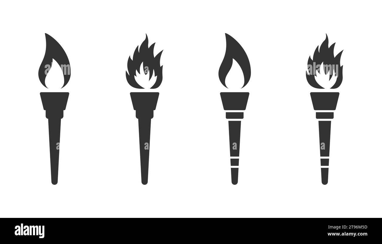 Torch icon isolated on a white background. Vector illustration Stock ...