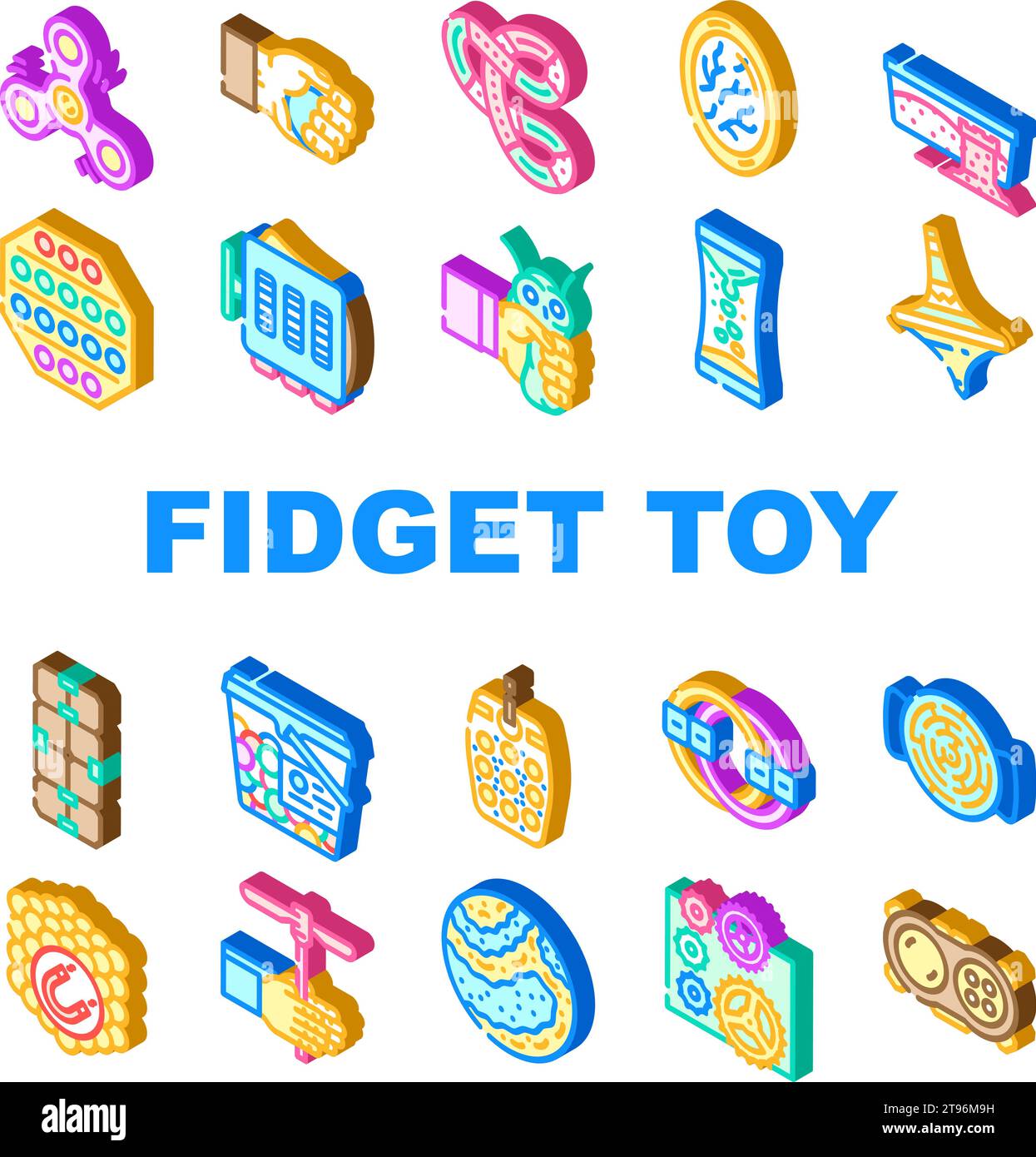 fidget toy pop fun icons set vector Stock Vector Image & Art - Alamy