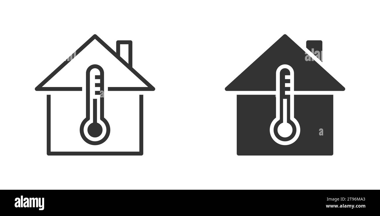 Home thermostat icon. House temperature symbol. Vector illustration ...