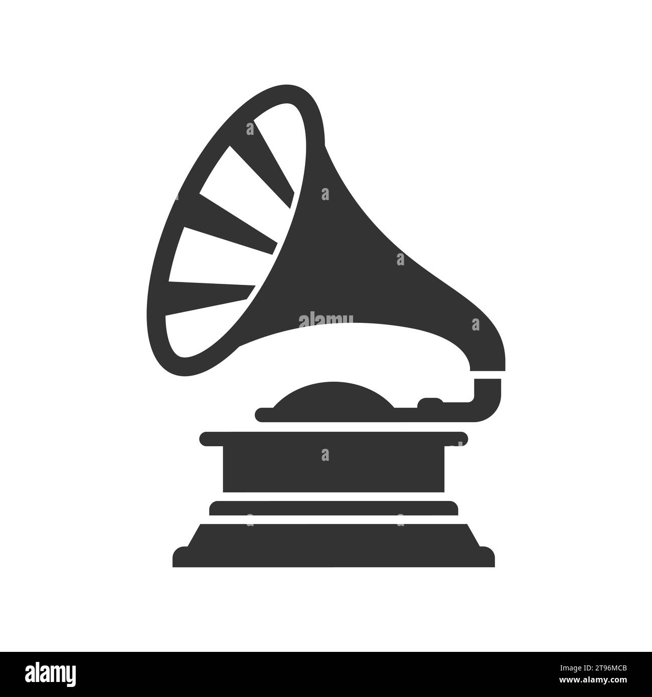 Gramophone icon isolated on a white background. Vector illustration ...