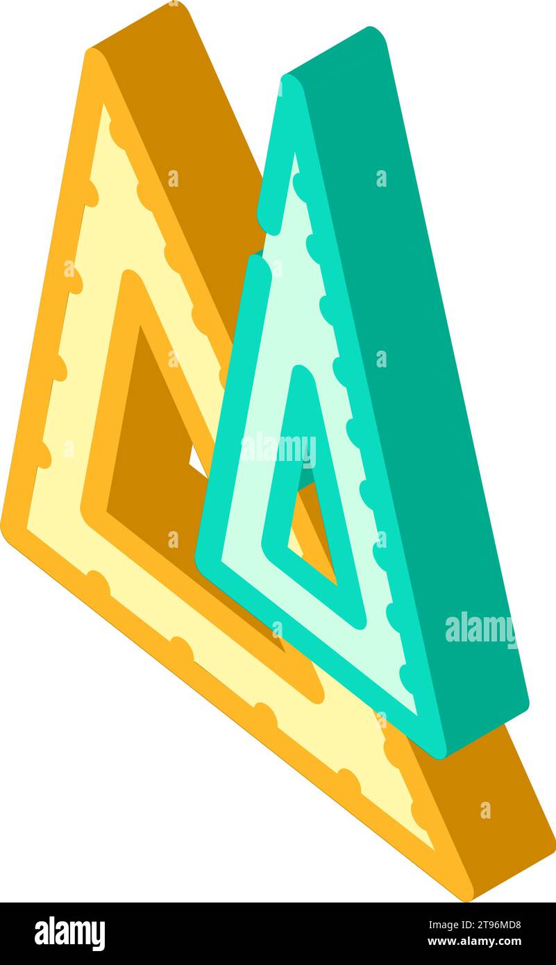 drafting triangle architectural drafter isometric icon vector ...