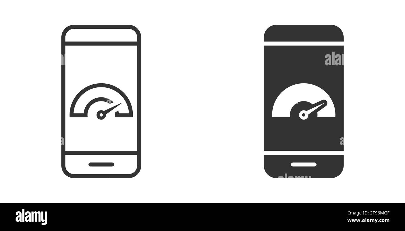 Speed test in smartphone. Performance boost icon. Vector illustration ...