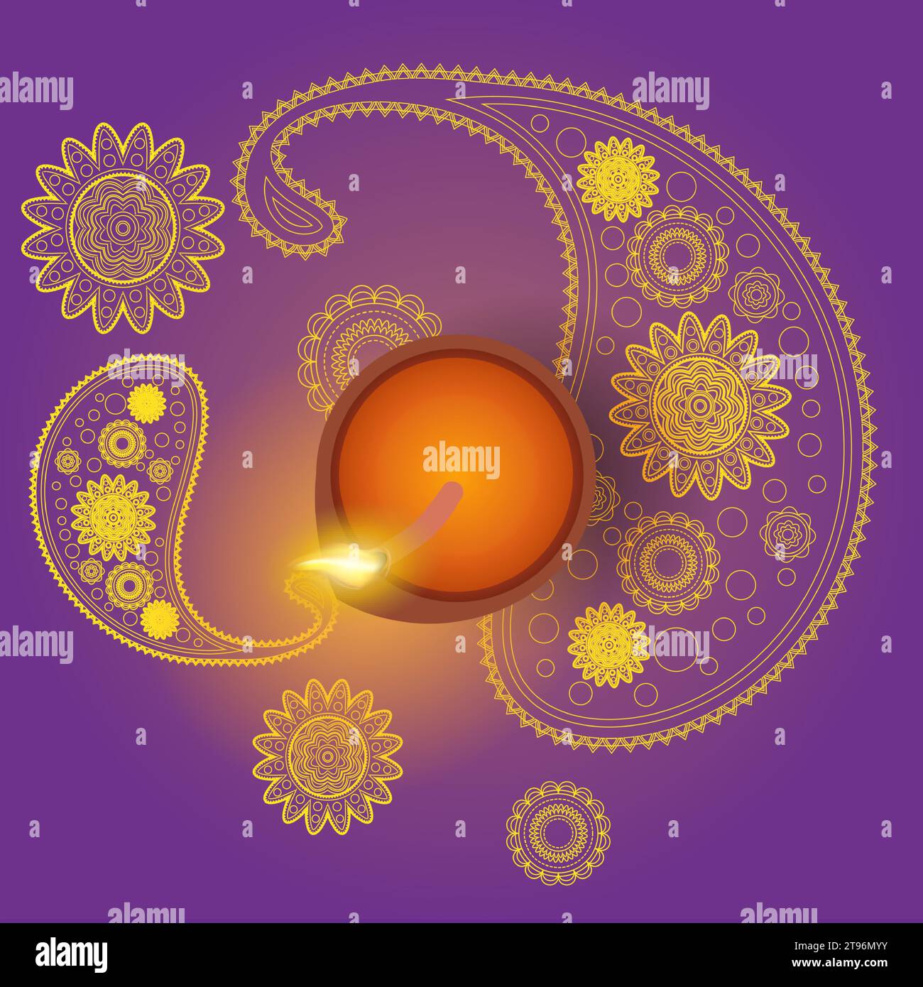 Happy diwali wallpaper paisley pattern Stock Vector Images - Alamy