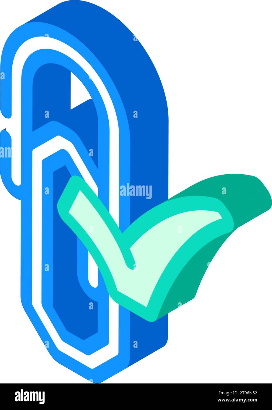 paper clip check mark isometric icon vector illustration Stock Vector ...