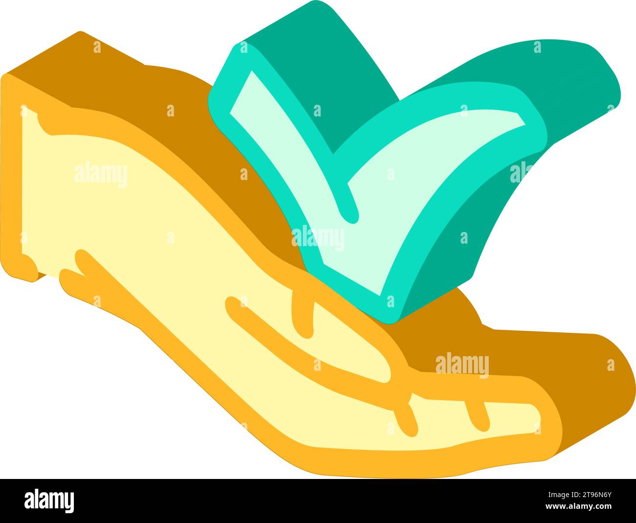 hand check mark isometric icon vector illustration Stock Vector Image ...