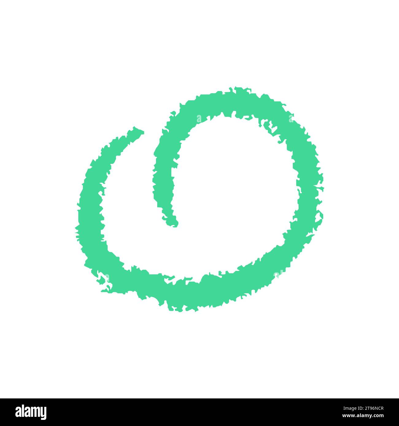 Green oval drawn by hand with wax crayon or pencil, charcoal, chalk ...