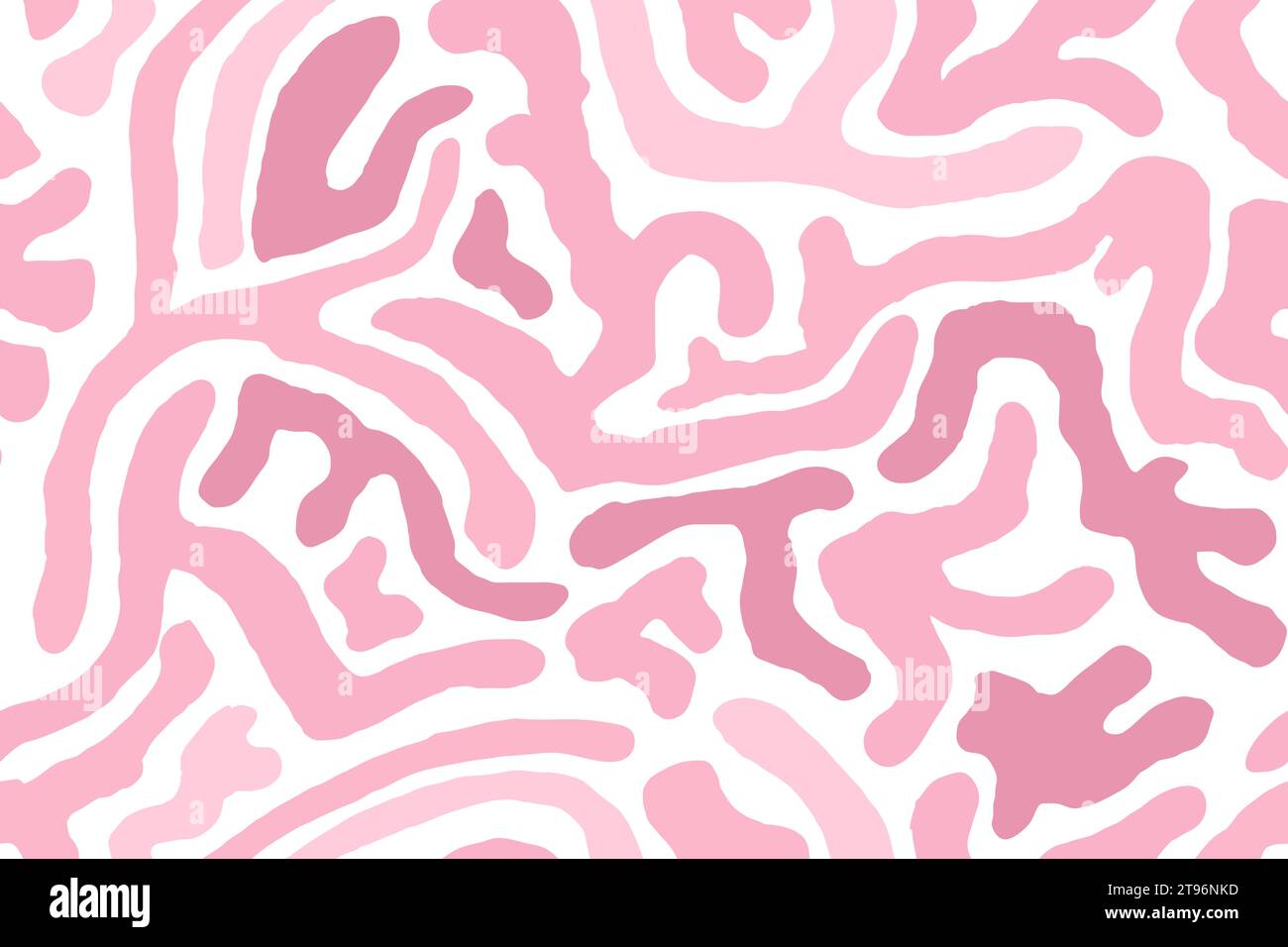 Pink squiggles of doodle seamless pattern. Creative minimalist style ...