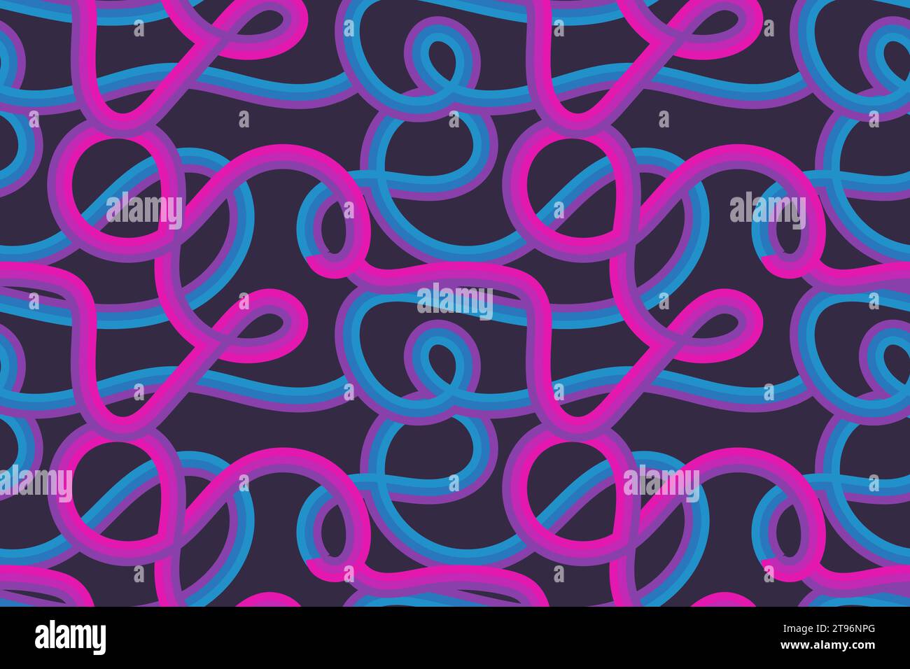 Creative cute squiggle print with colored abstract squiggles. Seamless ...