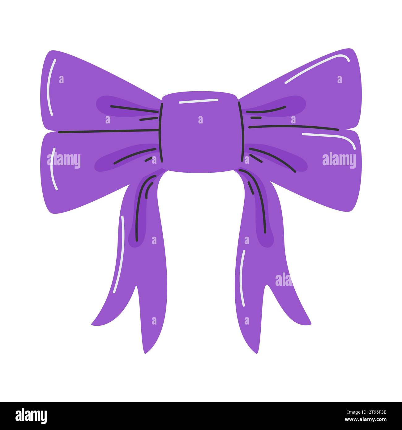 Tied bow. A simple decorative element in a flat cartoon style. Vector ...