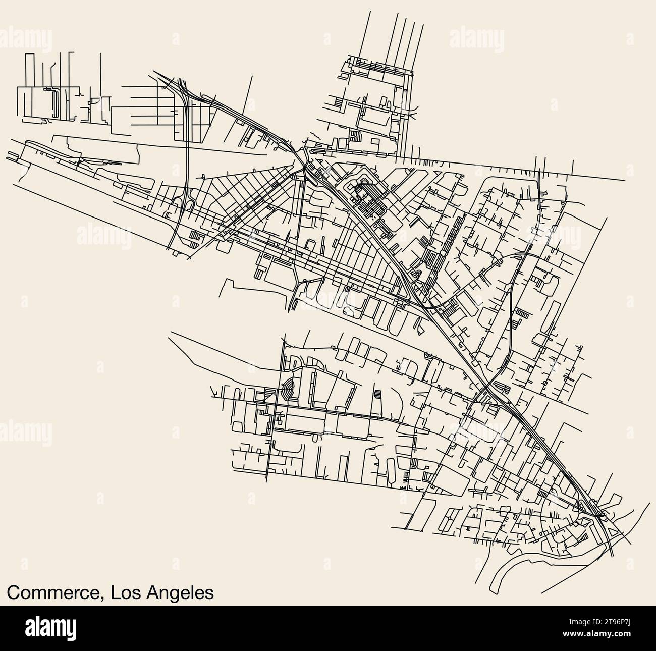 Street roads map of the CITY OF COMMERCE, LOS ANGELES CITY COUNCIL ...