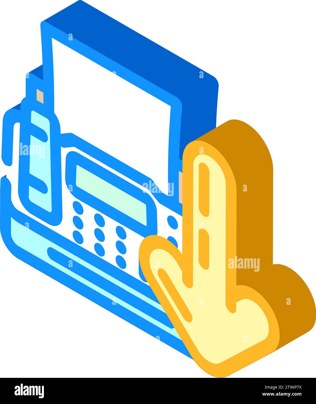 fax device download file isometric icon vector illustration Stock ...