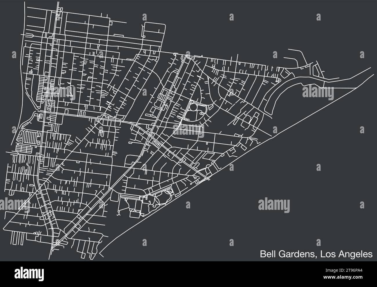 Street roads map of the CITY OF BELL GARDENS, LOS ANGELES CITY COUNCIL ...