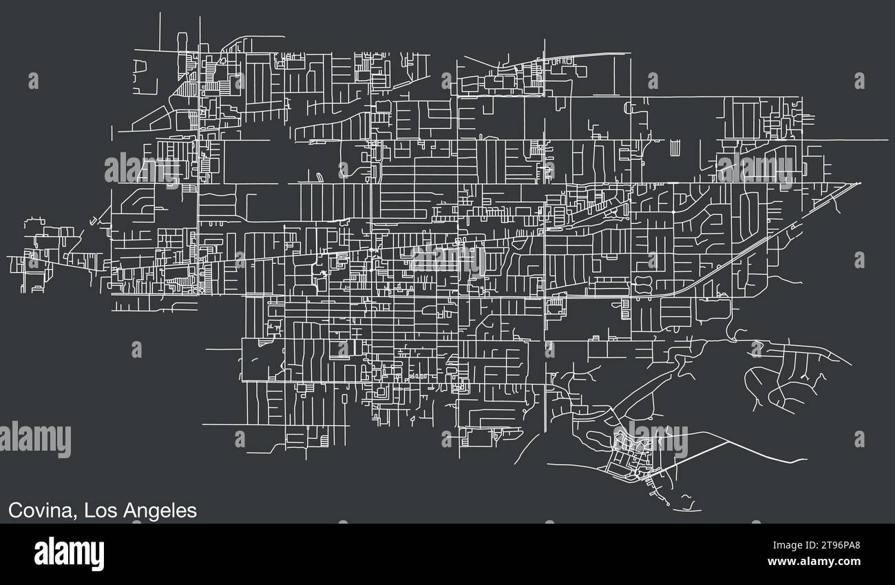 Street roads map of the CITY OF COVINA, LOS ANGELES CITY COUNCIL Stock ...
