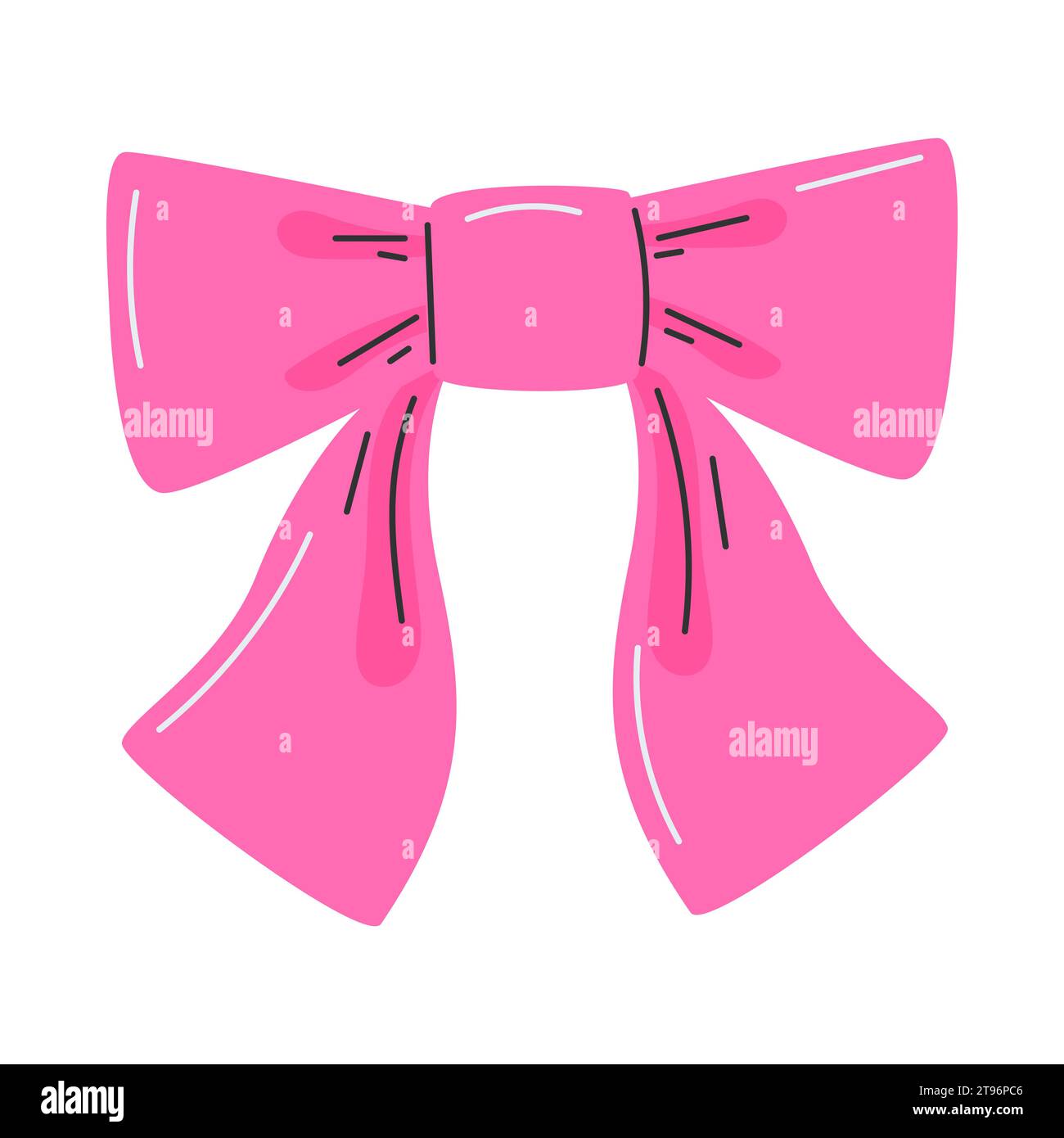 Tied bow. A simple decorative element in a flat cartoon style. Vector ...