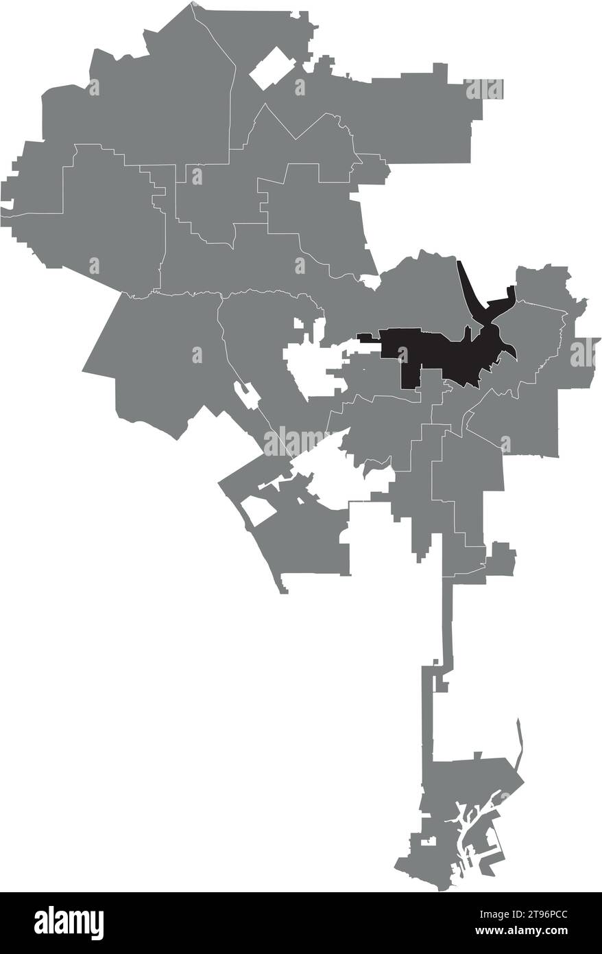 Locator map of the 13TH DISTRICT, LOS ANGELES CITY COUNCIL Stock Vector ...