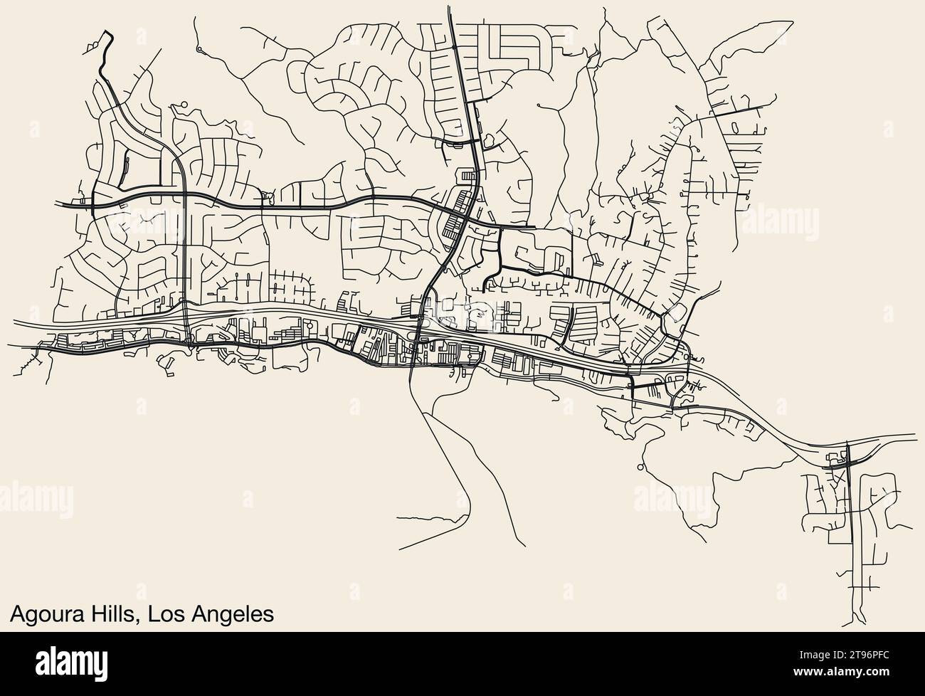 Street roads map of the CITY OF AGOURA HILLS, LOS ANGELES CITY COUNCIL ...